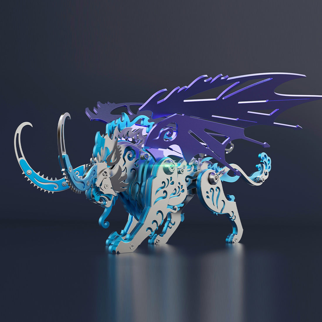 3D Puzzle DIY Model Kit Jigsaw Metal Tiger Model Ancient Chinese Beast ...