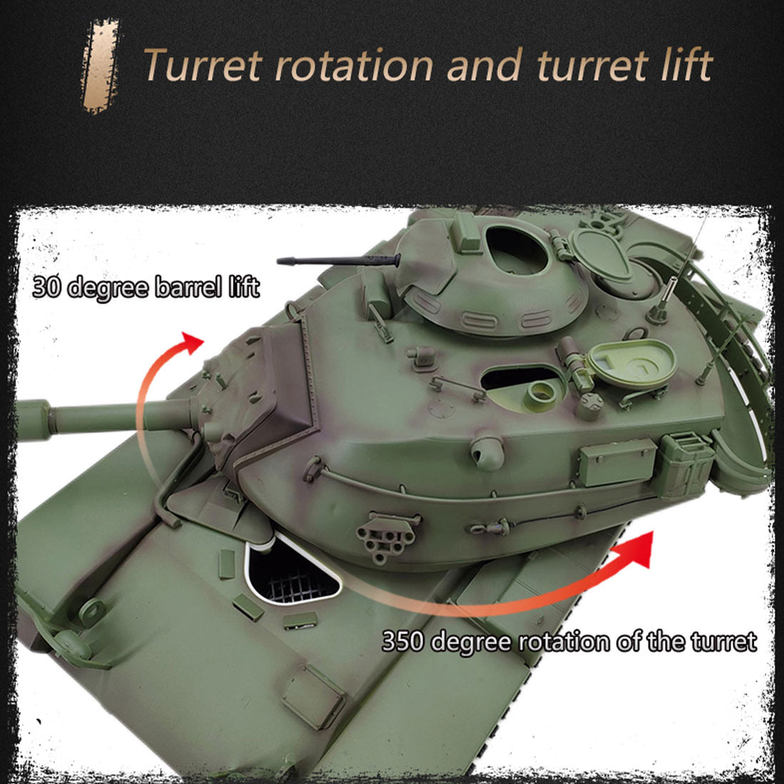 1/16 2.4G RC Tank American M60A3 Main Battle Tank Model Vehicle with L ...