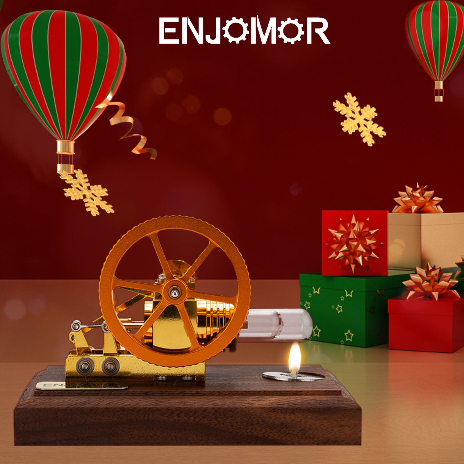 Mini Gamma Hot Air Stirling Engine Model External Combustion Engine ...