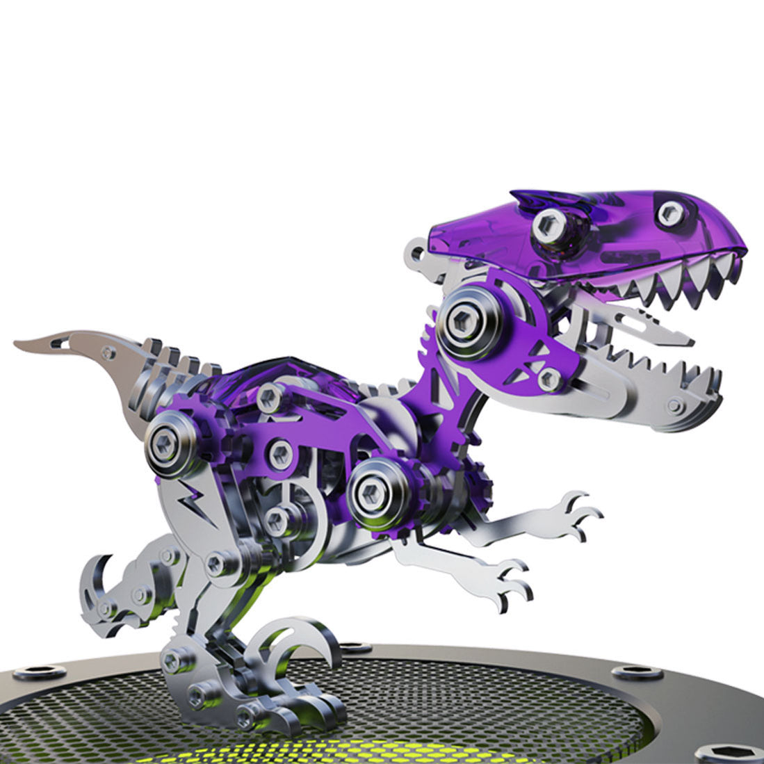 3D Metal Mechanical Dinosaur Model Kit DIY Velociraptor Assembly Model ...