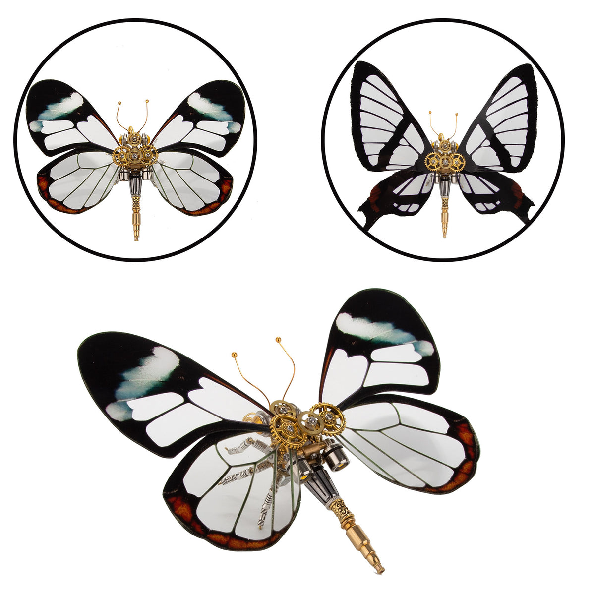 3D Metal Butterfly Model Kit, 2 In 1 Steampunk Luminous Butterfly (200 ...