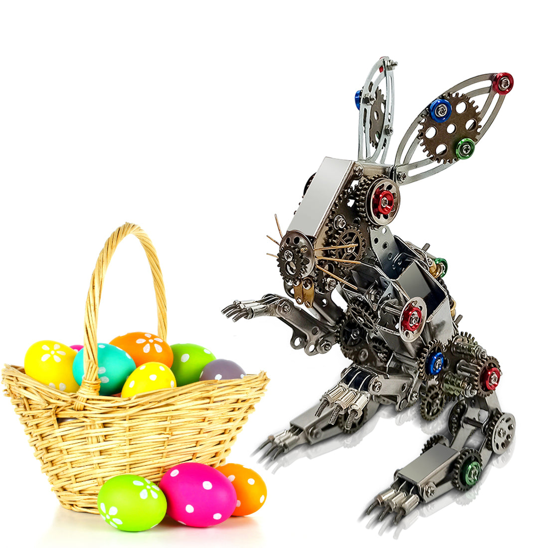 3D Metal Steampunk Puzzle Mechanical Easter Bunny Rabbit Model DIY Ass ...