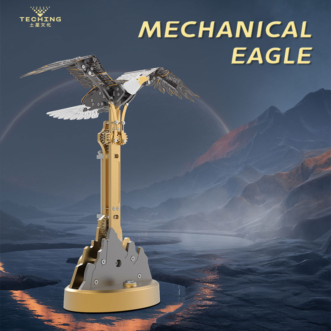 TECHING American Bald Eagle Model Kit with Flying and Flapping Wings ...