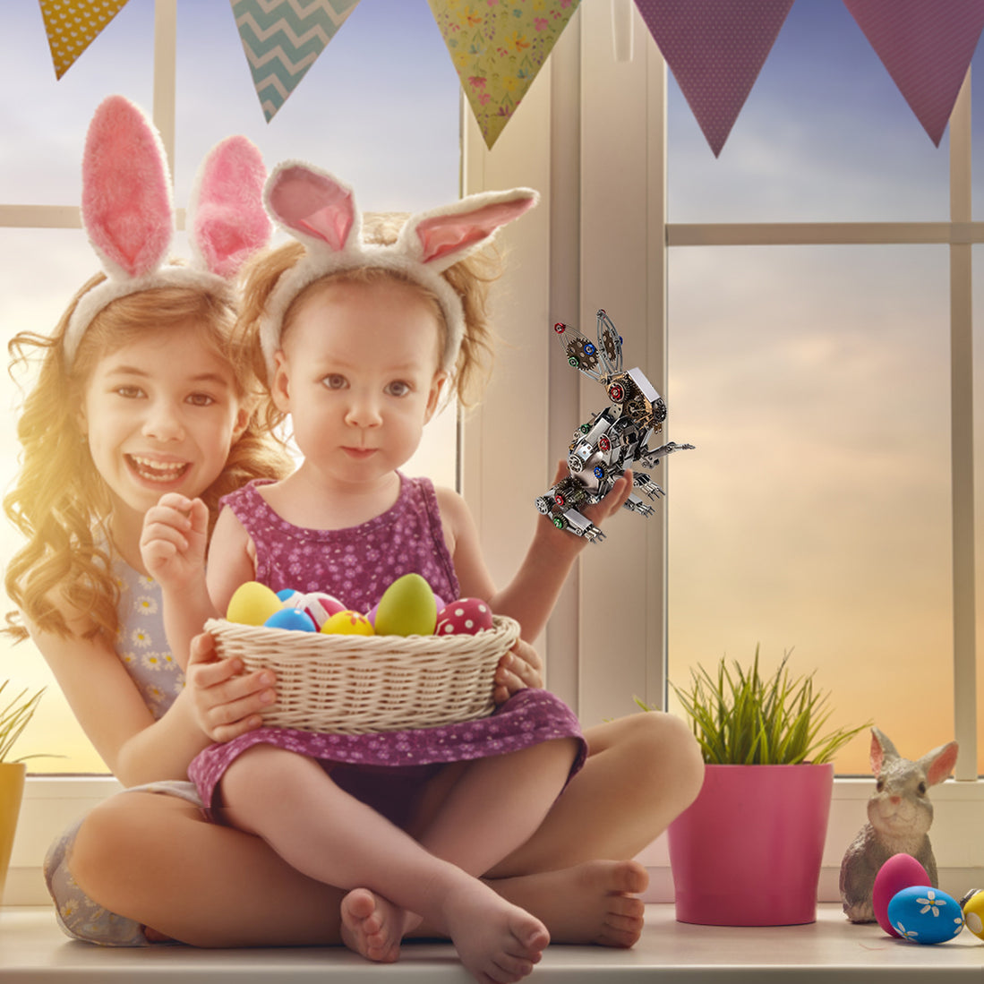 3D Metal Steampunk Puzzle Mechanical Easter Bunny Rabbit Model DIY Ass ...