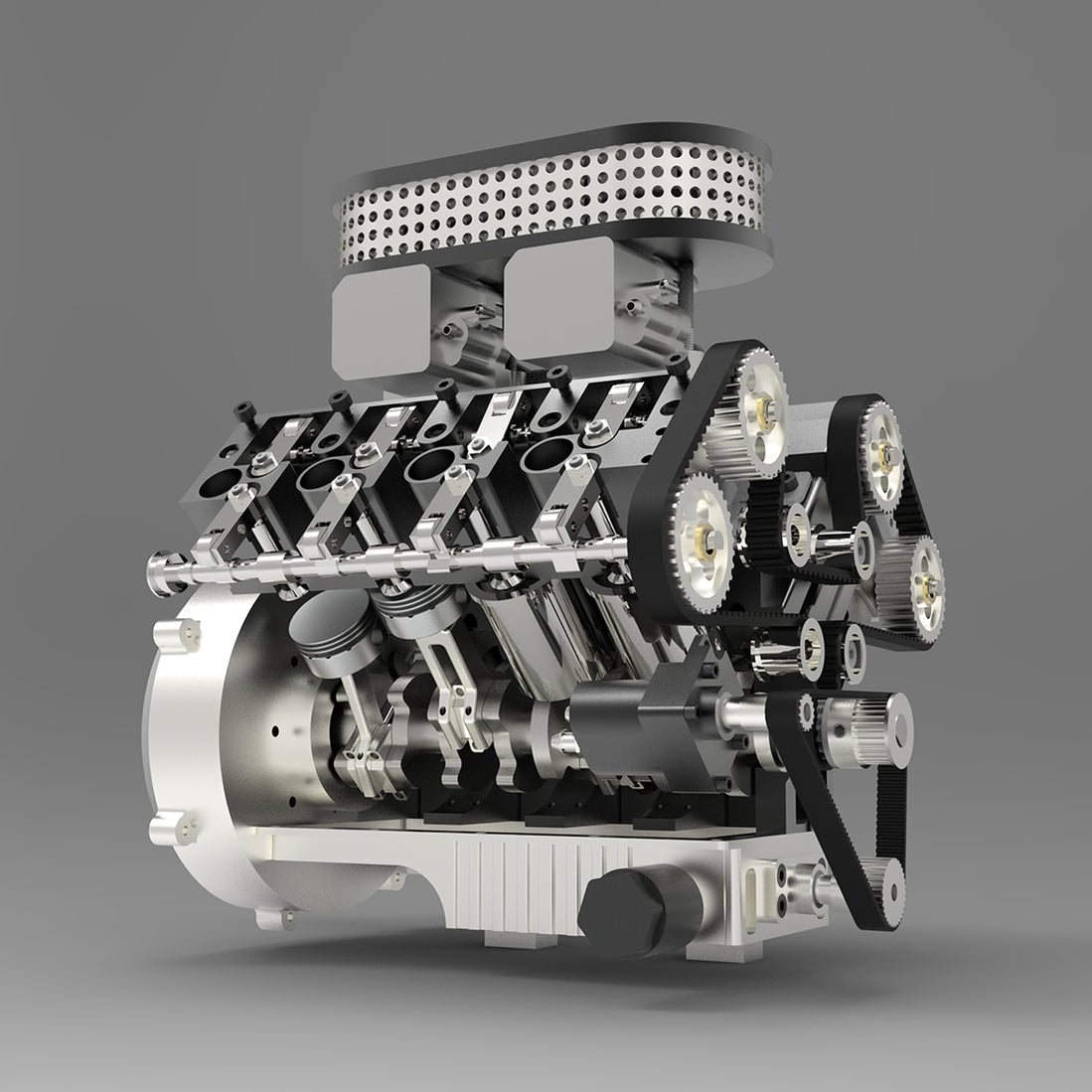 ENJOMOR V8 Engine Model That Works GS-V8 78CC DOHC 4-Stroke 8-Cylinder ...