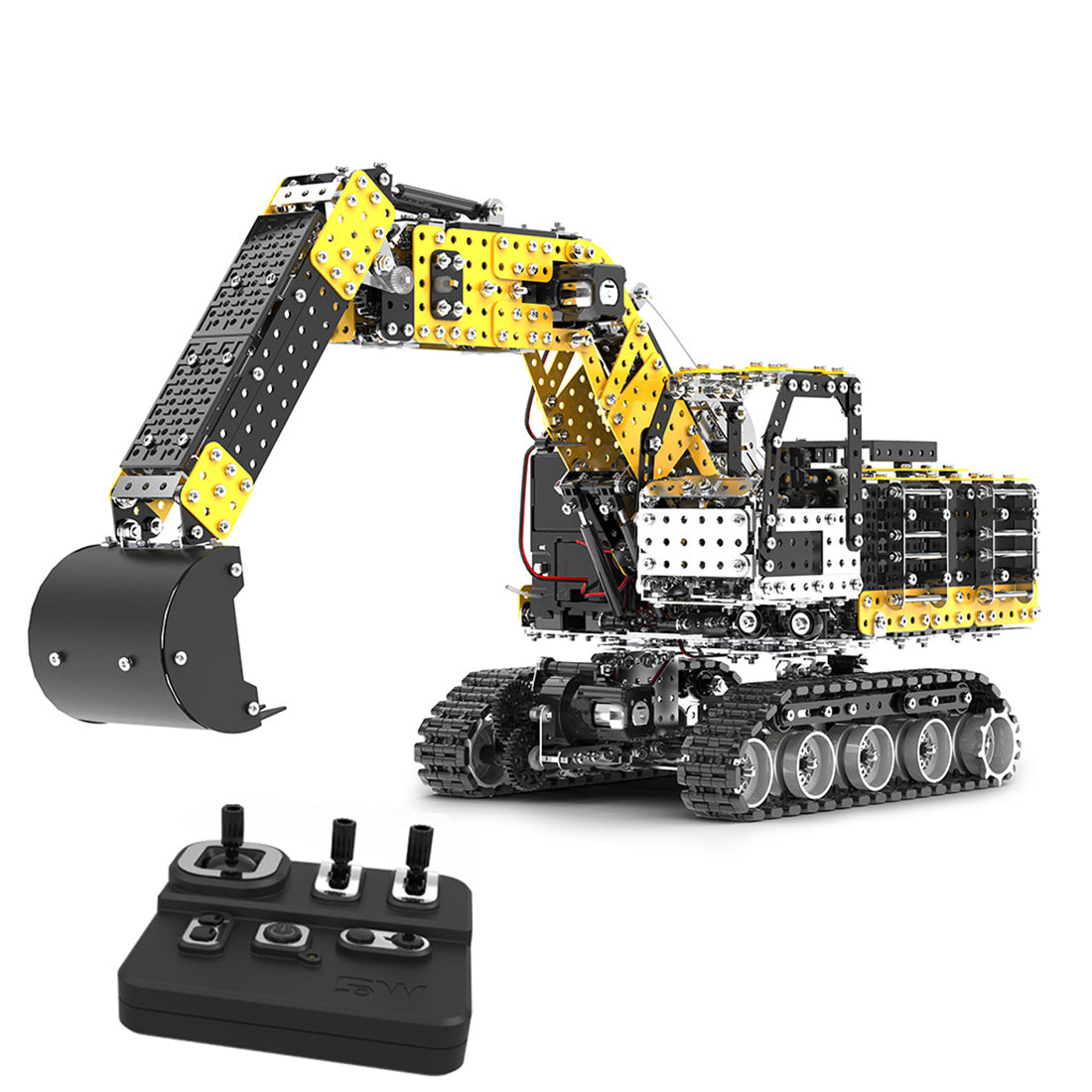 3D Metal Puzzle RC Excavator Model Kit 2.4G 12CH Metal Simulation of A ...