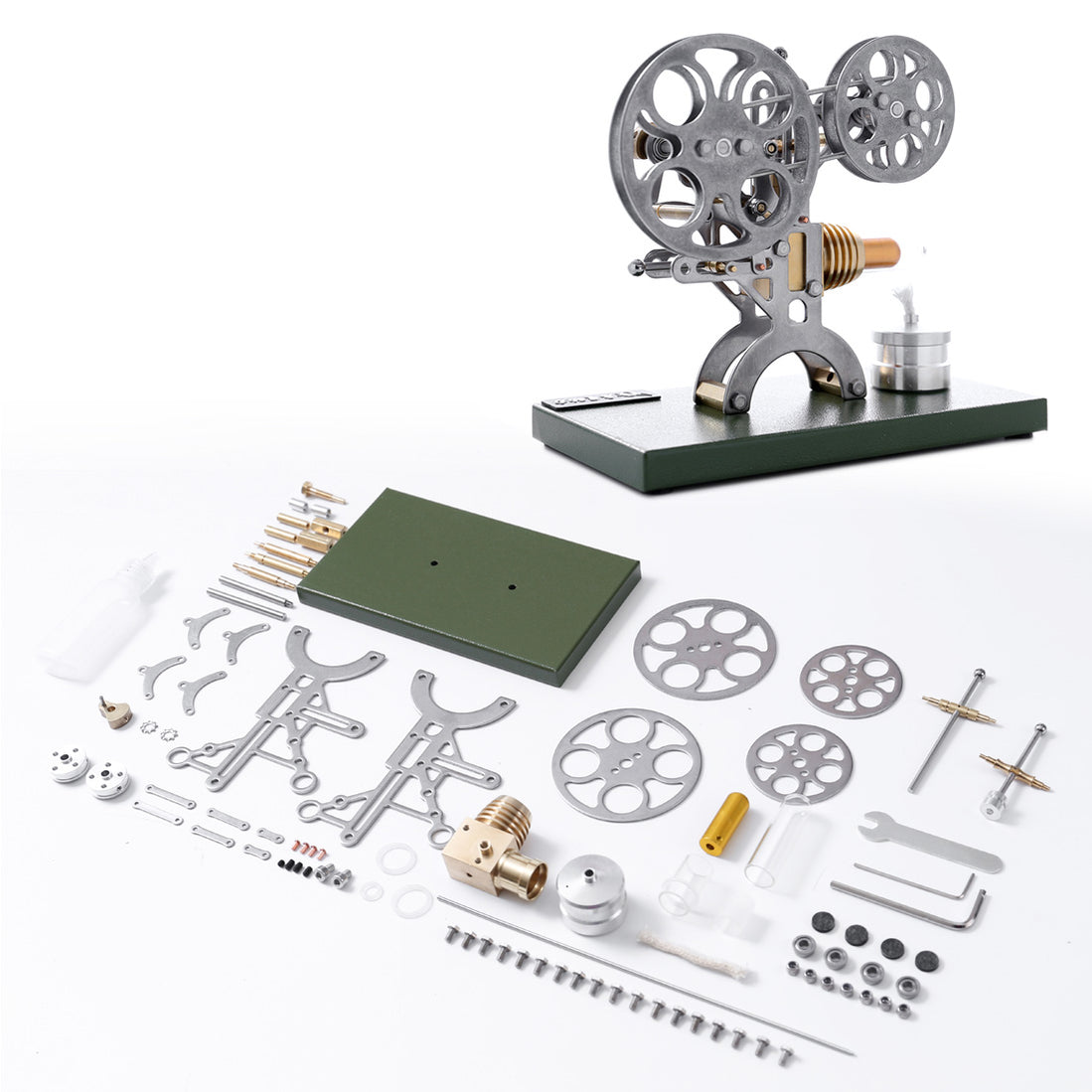Stirling Engine Kit Unassembled Retro Film Projector Engine Kit - EngineDIY