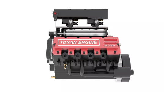 TOYAN V8 Engine FS-V800 28cc Engine Model Kit with Supercharger Access ...