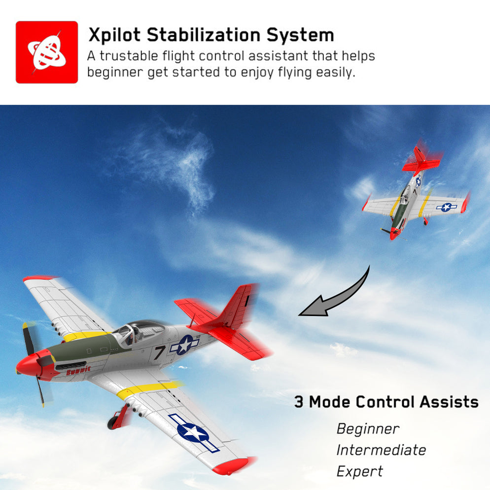 VOLANTEXRC P51D 650mm 2.4G RC EPO Fixed Wing Aircraft with Xpilot 6 Ax– EngineDIY