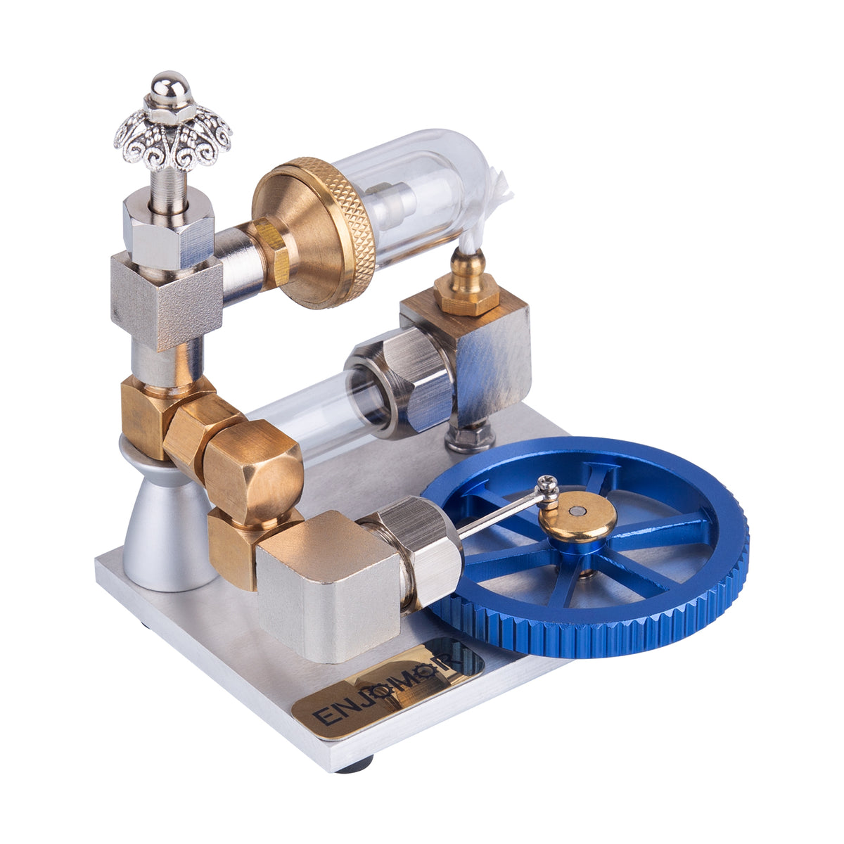 Mini Stirling Cycle Engine Model with Horizontal Flywheel - EngineDIY