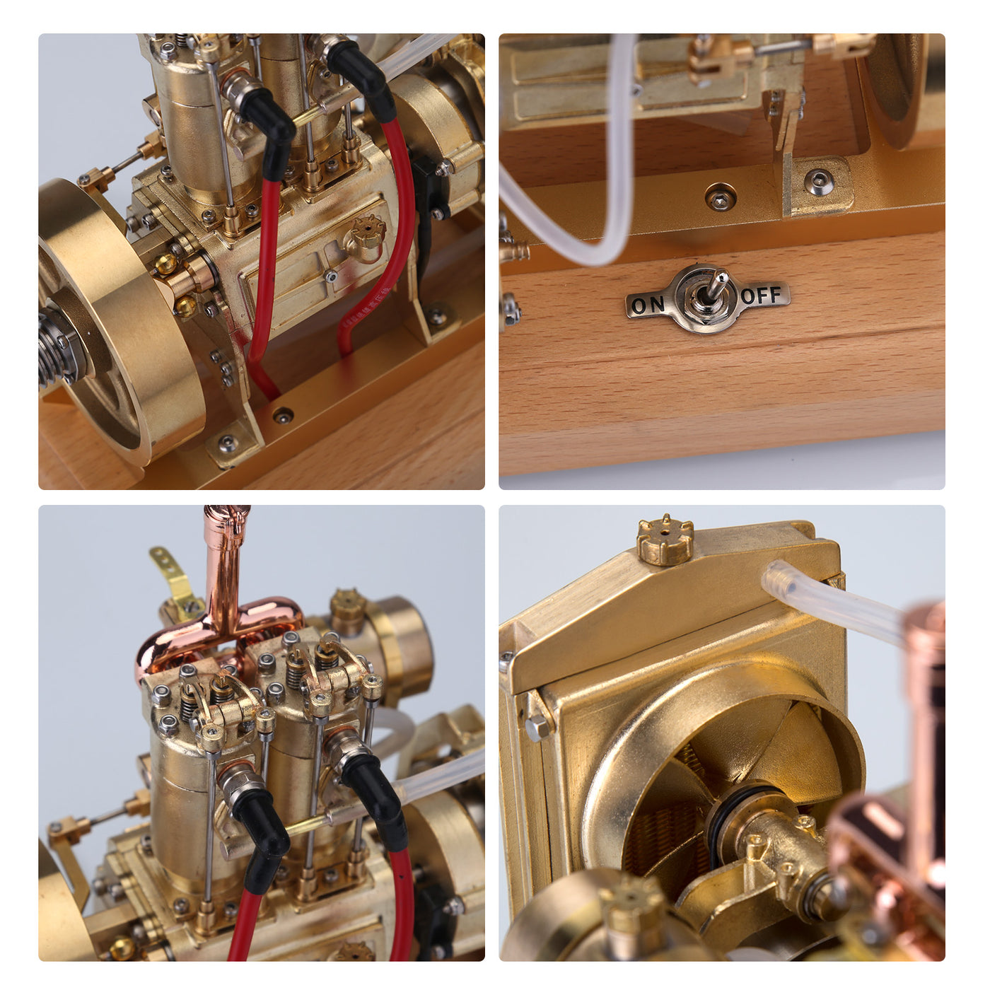 H74 5CC 2-cylinder 4 Stroke Water Cooled Gasoline Engine ICE Model Int ...