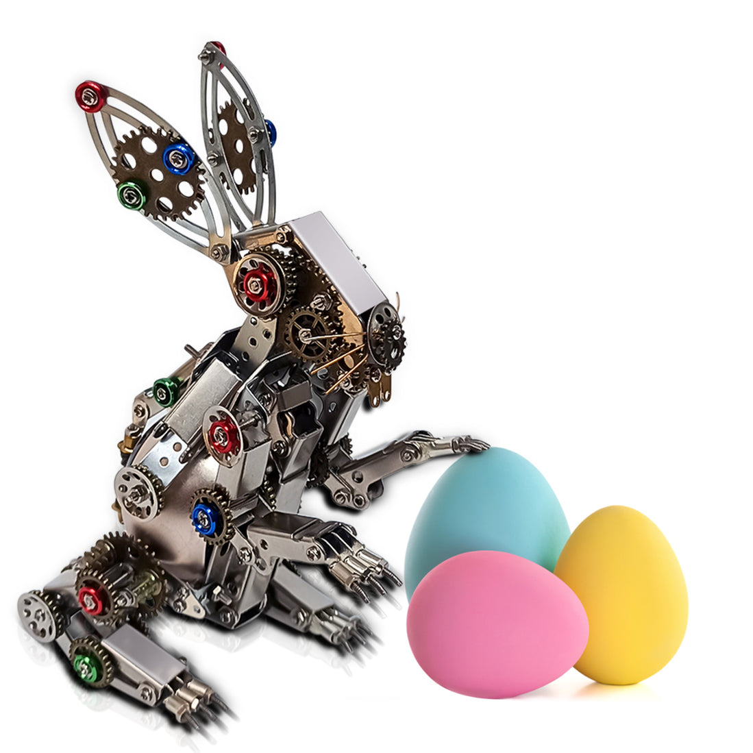 3D Metal Steampunk Puzzle Mechanical Easter Bunny Rabbit Model DIY Ass ...