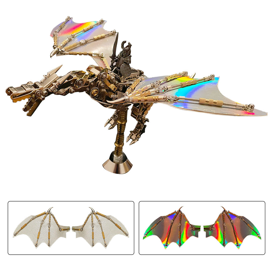 3D Metal Mechanical Steampunk Fly Dragon Crafts DIY Assembly Model Kit ...