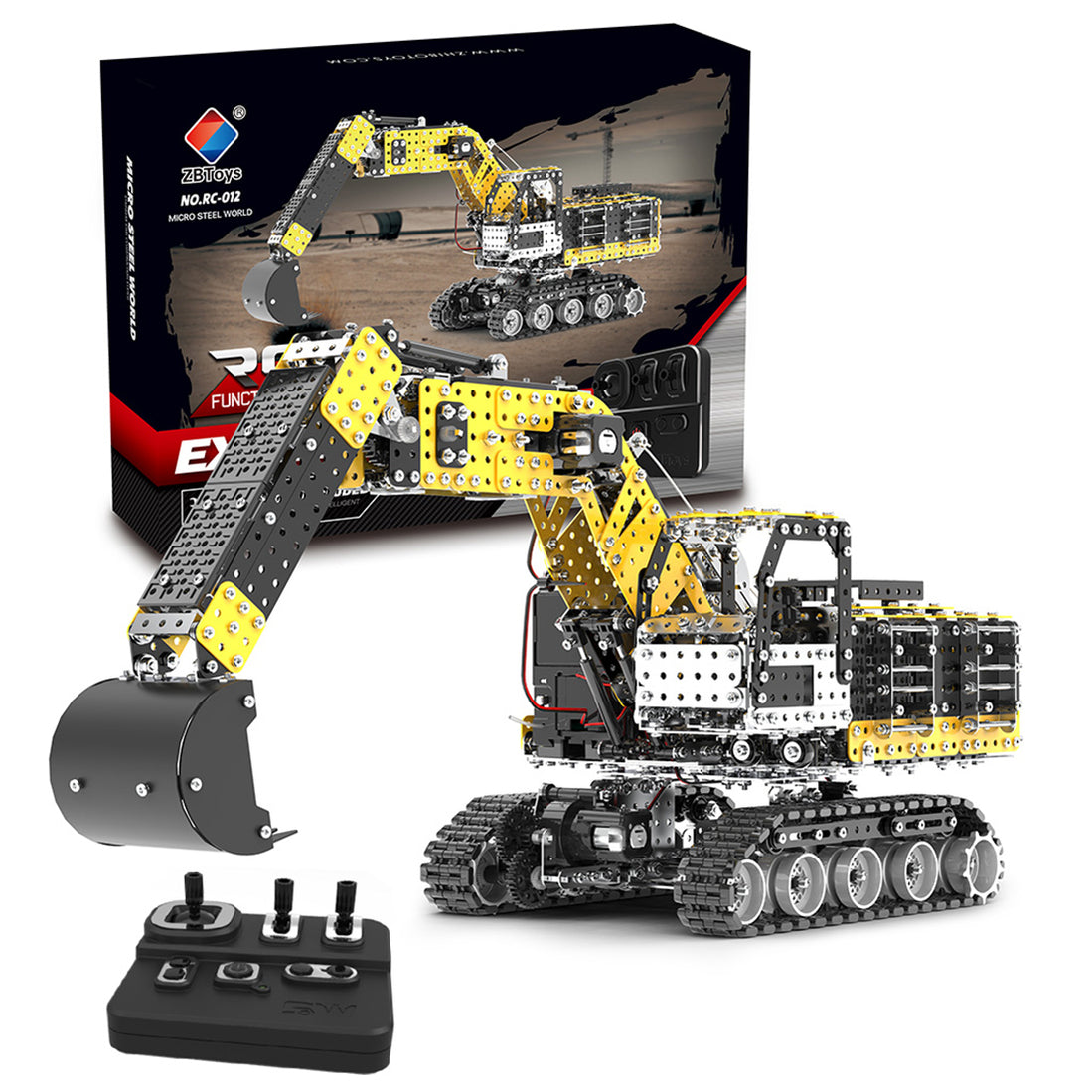 3D Metal Puzzle RC Excavator Model Kit 2.4G 12CH Metal Simulation of A ...