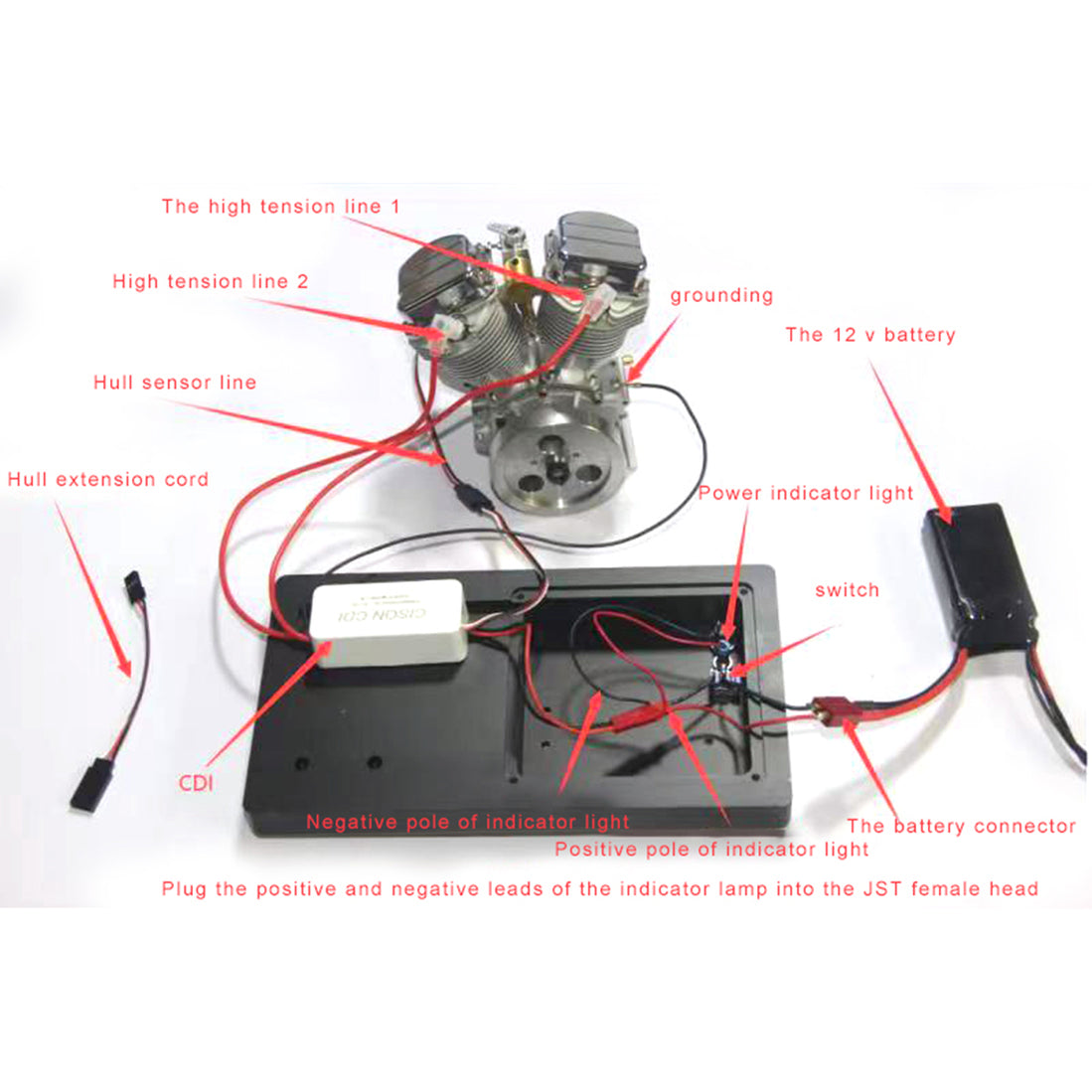CISON FG-VT9 9cc V2 Engine V-Twin Dual Cylinder 4-Stroke Air-Cooled Ga ...